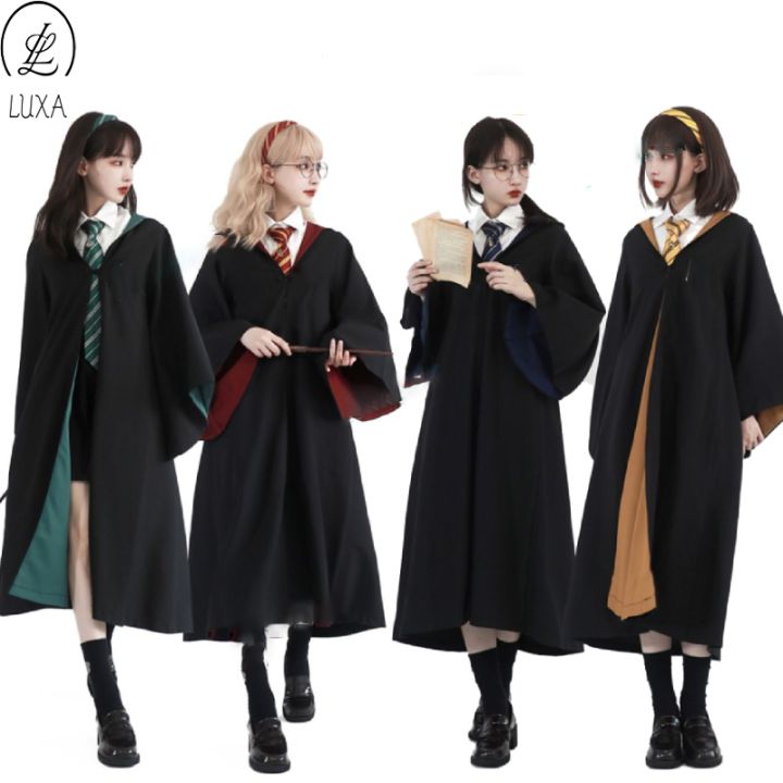 LUXA HPot Cosplay Costume Harrys Costume Robe Cloak Tie School of ...