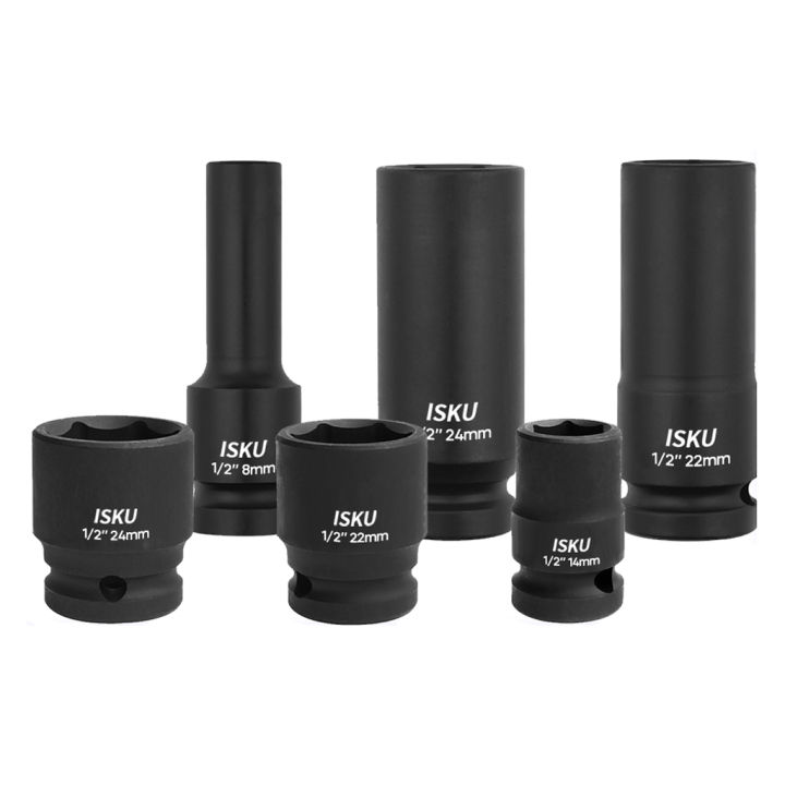 ISKU mata kunci shock impact Panjang/ mata sock set cr-mo 1/2" drive ...