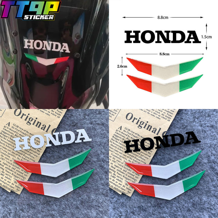 3D Gel Motorcycle Logo Sticker Silver Black Honda Windshield Decoration Reflective Logo for ...