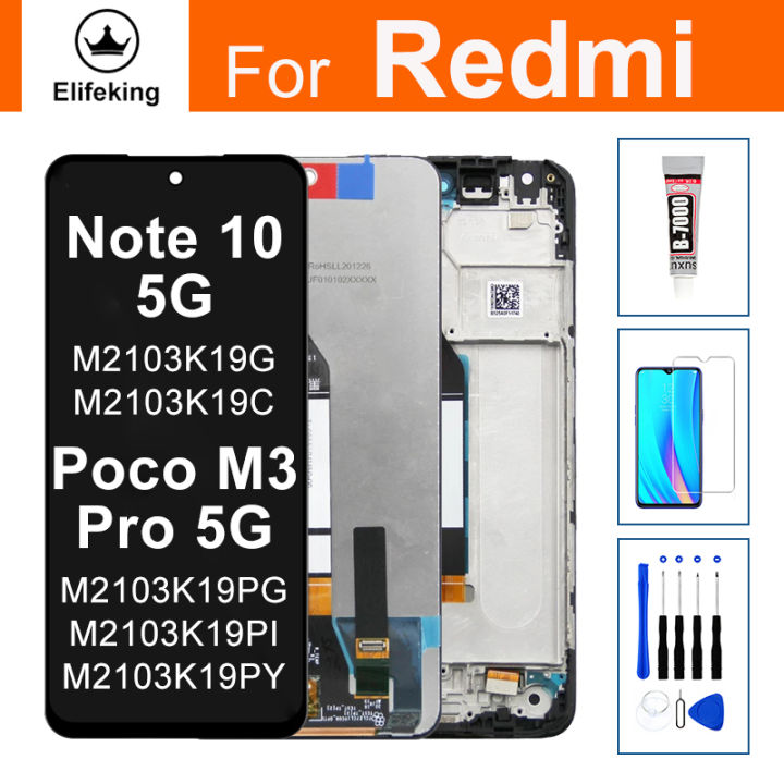6.5'' LCD สำหรับ Xiaomi Redmi Note 10 POCO M3 Pro 5G อะไหล่สัมผัสทำให้ ...