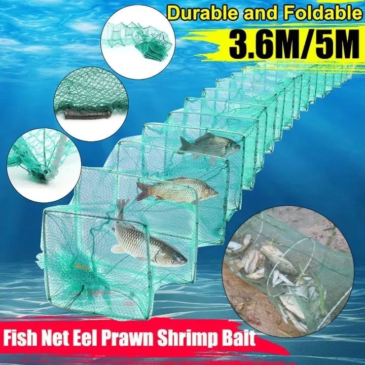 🔝 Original 【24 hours delivery】5M Foldable Eel Mesh Net Crab Crayfish ...