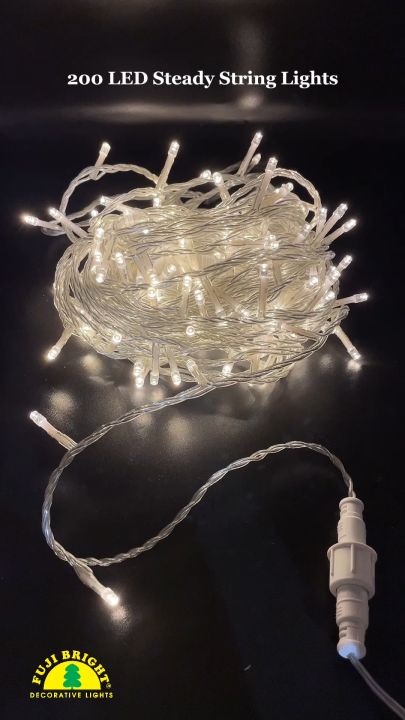 200 LED Fuji Bright Christmas Lights Steady / 10% Strobe with ICC & End ...