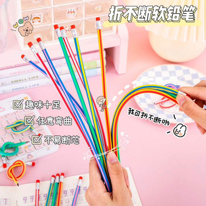 5Pcs Magic Bendy Flexible Soft Pencil Colorful Drawing Writing Pens ...