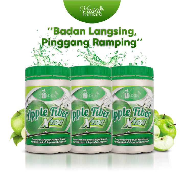 3 BOTOL VASIA APPLE FIBER XTRA | Lazada
