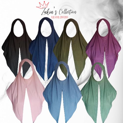 Zakia's Triangle V-shape design knitted instant Hijab Muslim wear | Lazada PH