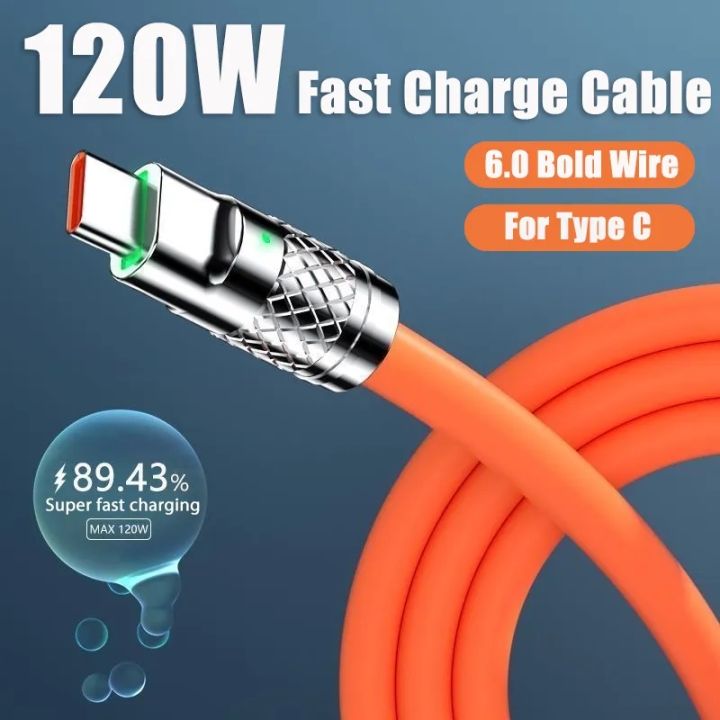 New Super Fast Charge 120W 6A Type C Cable Quick Charge USB Cable ...