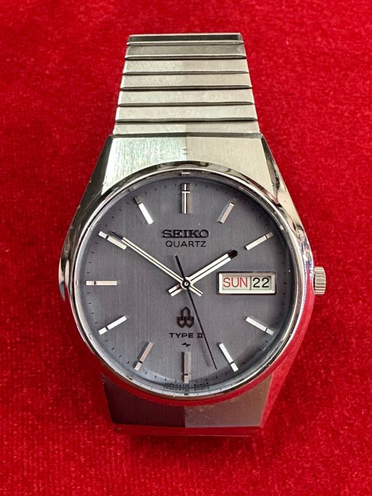 SEIKO TYPE II Quartz ตัวเรือนสแตนเลส นาฬิกาผู้ชาย มือสองของแท้ | Lazada.co.th