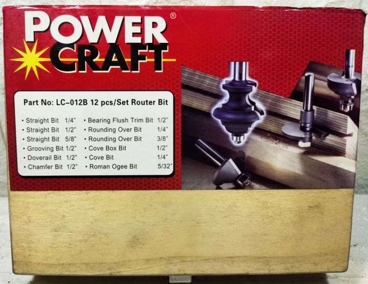 POWERCRAFT Router Bit Set all in 12 pcs per set all size Heavy Duty ...