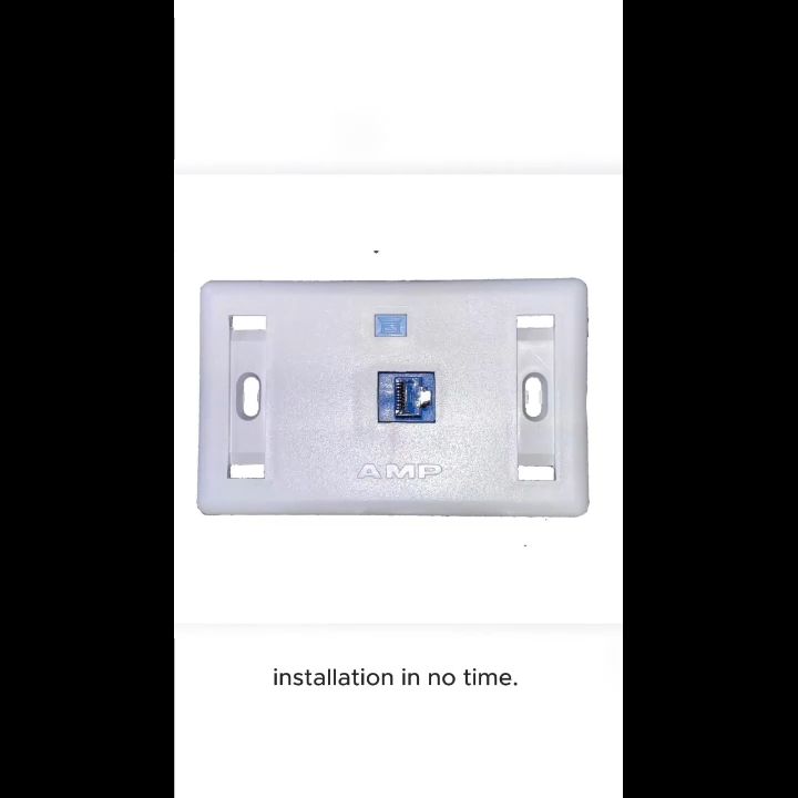 1 Gang CAT 6 Outlet with Plate (AMP), LAN Outlet with Plate Cat 6, LAN ...