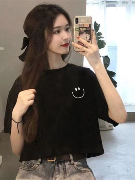 SUSHOUWANGE | Áo Thun Ngắn Tay, Dáng Croptop, Vai Vuông, Phong Cách Độc ...