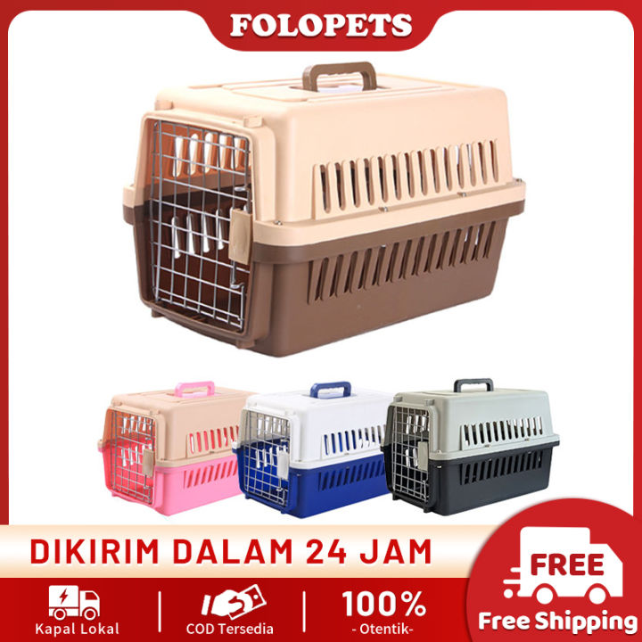 FOLOPETS Pet Cargo Carrier Kennel Box Kandang Kucing Anjing Kelinci ...