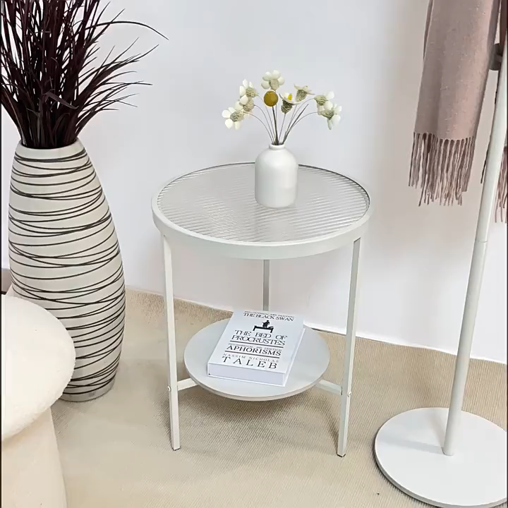 Sala center table tempered glass coffee table, round coffee table, sofa ...