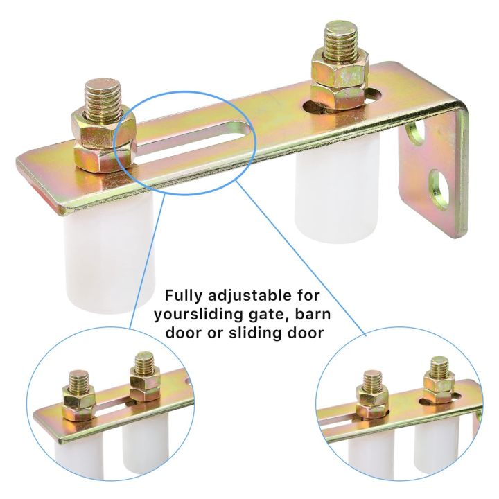 BABEDUO Sliding Gate Top Guide, Galvanized Bracket with Nylon Rollers ...