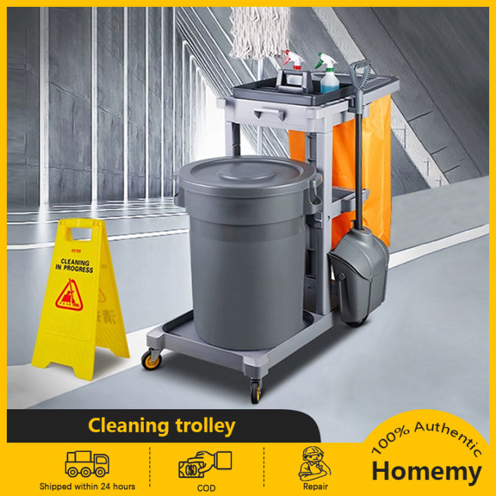 Cleaning trolley Multi-function cleaning cart Garbage truck hotel cleaning tool Linen cart ...