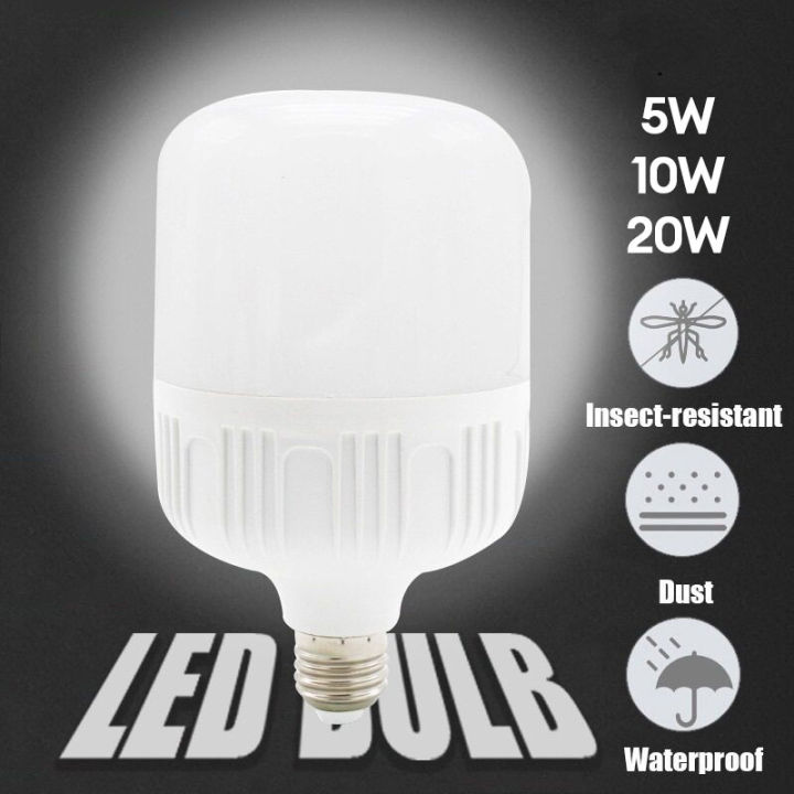 QIDUYU NEW LED E27 Bulb 5W 10W 20W No Strobe Lamps WHITE Light Energysaving Bulbs Ultralight ...
