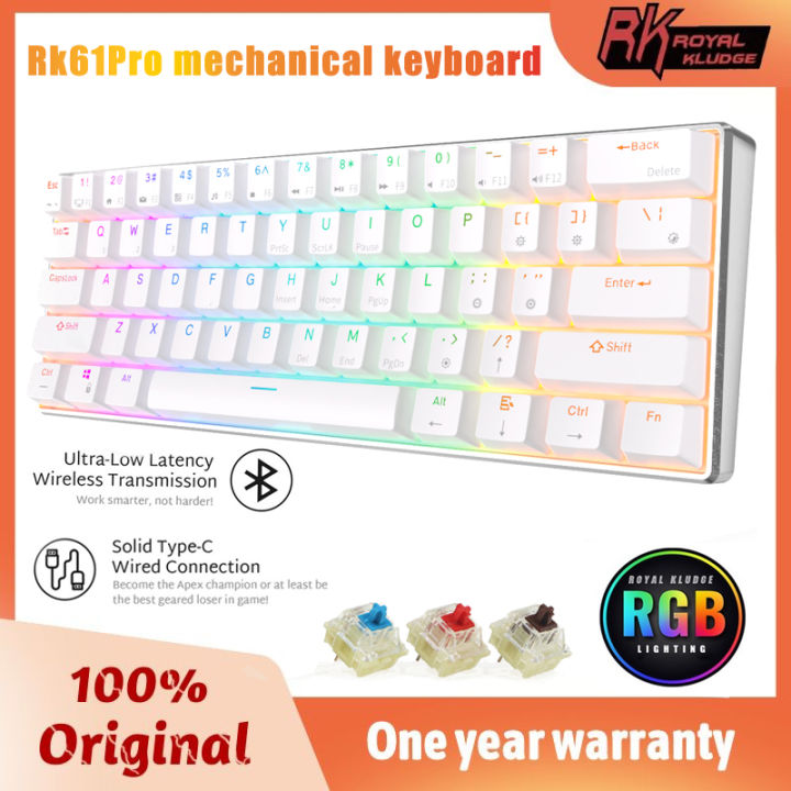 Royal Kludge RK61 Pro RGB Tri-Mode Hotswappable Aluminum Base 61 Keys ...