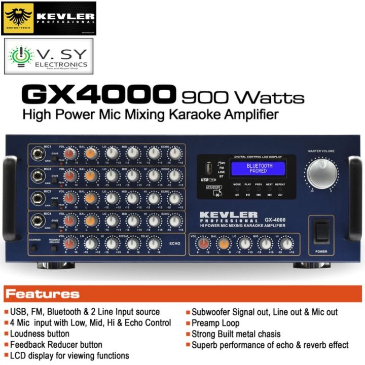 Original 2023 Kevler GX-4000 900W X 2 Mic Mixing Karaoke Amplifier GX4000 GX 4000 | Lazada PH