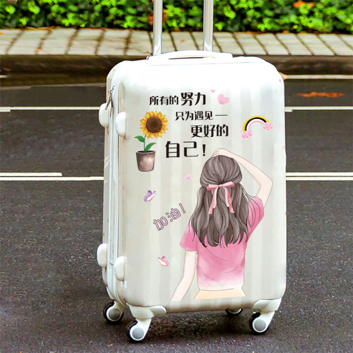 Luggage Stickers Waterproof No Glue Full Stickers Large Girls Fancy ...