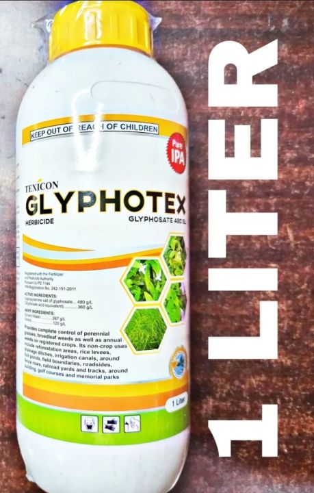 GLYPHOTEX HERBICIDE GLYPHOSATE 480 SL (1 LITER BOTTLE) BY TEXICON ...