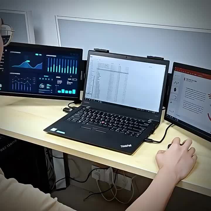 14 Dual-Screen Portable Monitor for Laptop with Wall Mount External ...