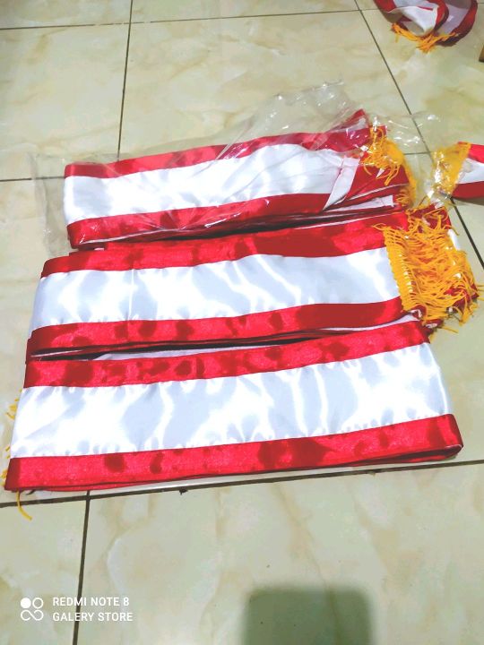 Selempang upacara polos/selempang wisuda/Selempang merah putih/bahan ...