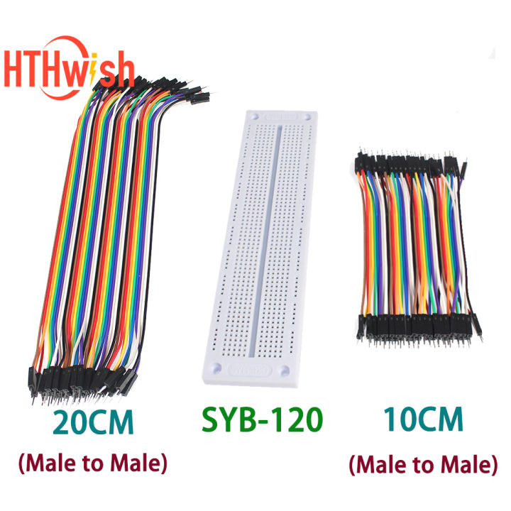 1set SYB-120 Solderless Breadboard Kit with Jumper Wire 10cm / 20cm ...