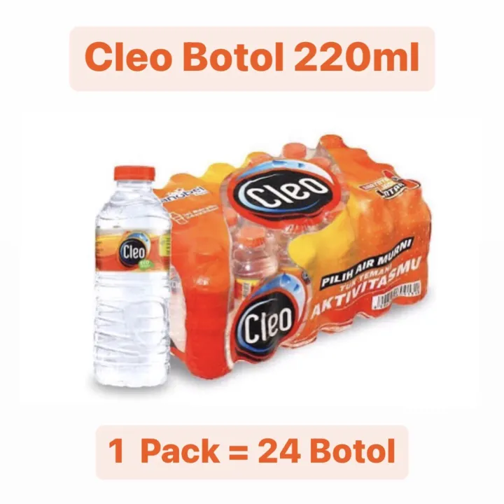 〖Cleo Botol 220ml | 1 Dus / Karton - 24 botol | Air Mineral Air Kemasan ...