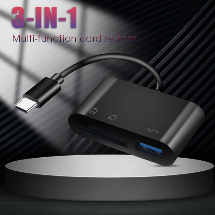 3 In 1 USB C Card Reader Type C to USB SD Micro SD Card Reader U Disk ...