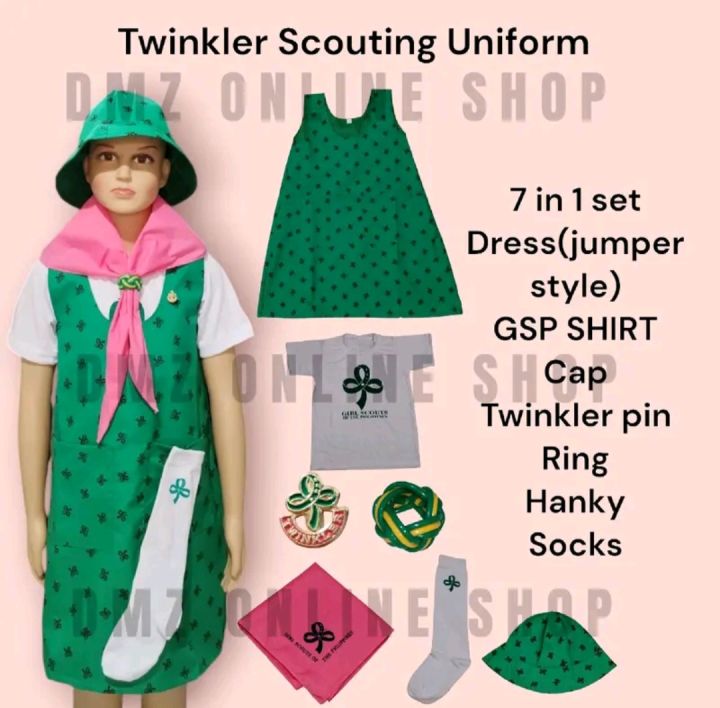 TWINKLER SCOUT dress 7 in 1 UNIFORM COMPLETE SET | Lazada PH