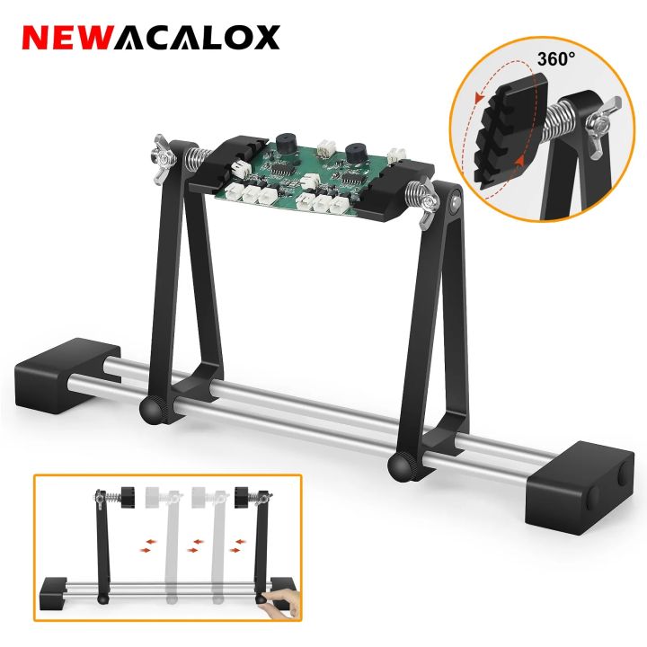 NEWACALOX Movable PCB Clamp 360° Rotated Circuit Board Holder Magnetic ...
