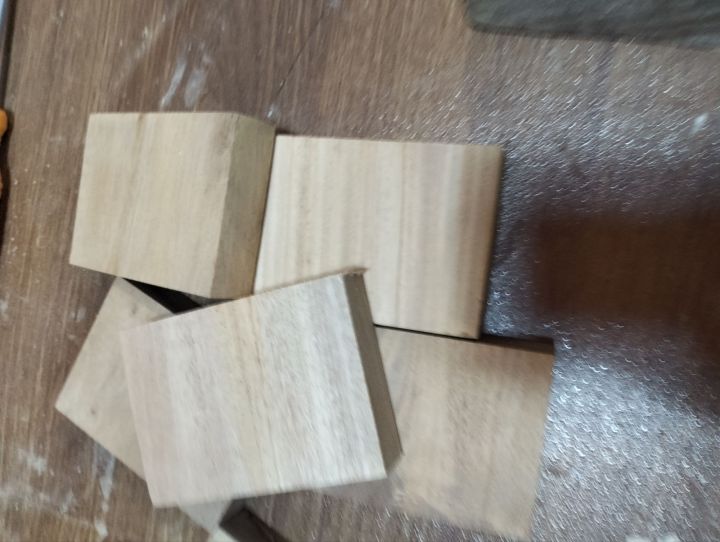 Wooden squares. blocks.made from solid wood. . mahogany.13 cm by 13 cm ...