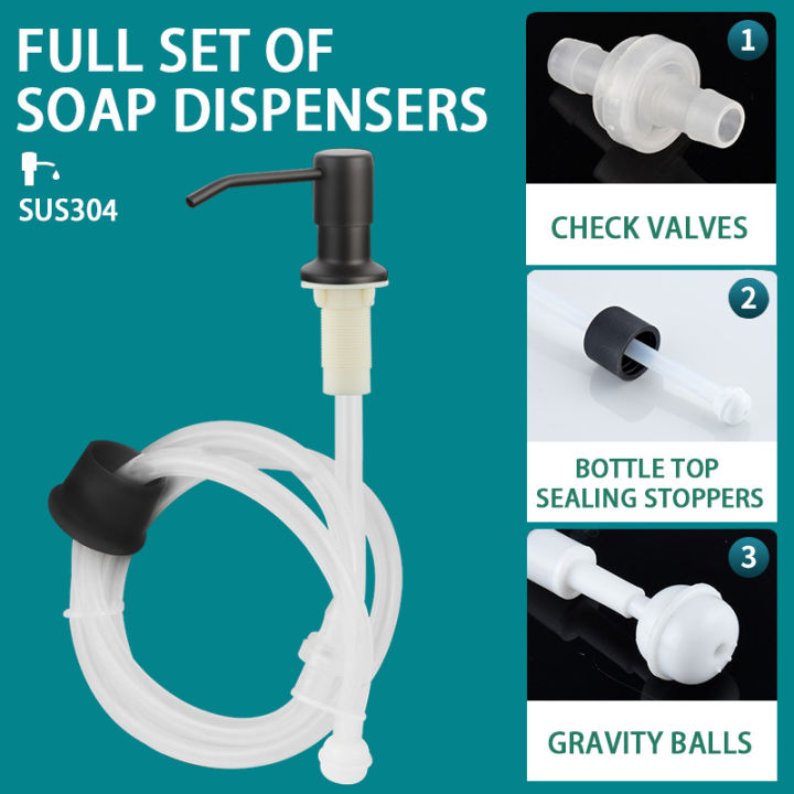 304 stainless steel Kitchen sink soap dispenser detergent presser ...