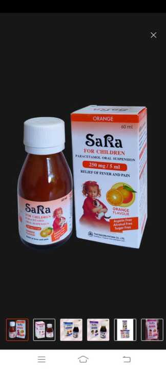 Sara Paracetamol Suspension For Children Syrup 250 Mg / 5 Ml | Lazada