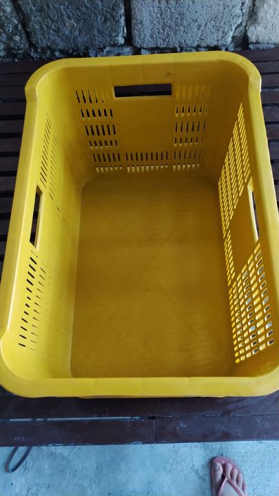 YELLOW FRUITS/ VEGETABLE CRATES ÑO HOLE BOTTOM | Lazada PH