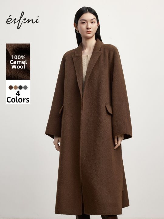 Eifini | 100% Camel Wool Long Double-Faced Coat | Lazada PH