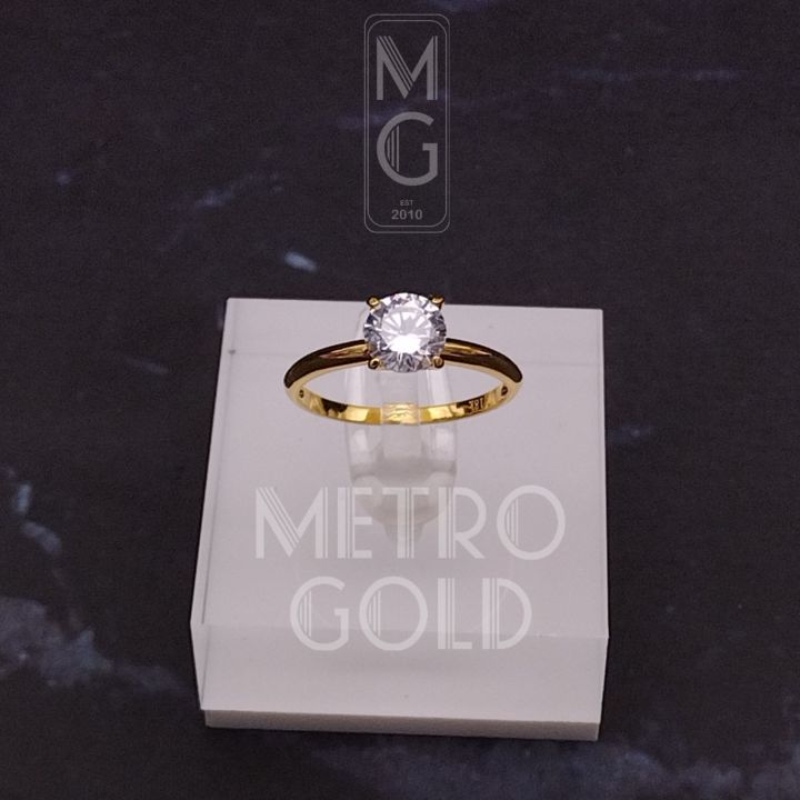 18K Saudi Gold 1ct Solitaire Ring | Lazada PH