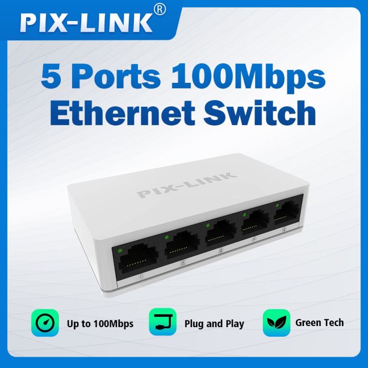 PIX-LINK SW05 Network Switches 5V Mini Ethernet 5 Port 10/100Mbps Fast ...