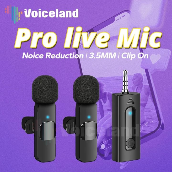 Mic kancing Mikrofon Nirkabel Lavalier Mic Portabel Audio Video ...