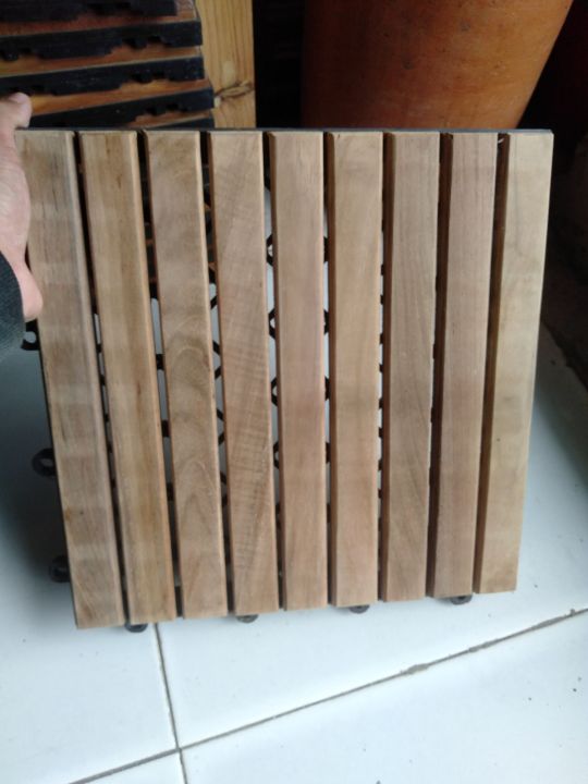 decking tile lantai kayu ukuran 30cm-alas kayu pijak | Lazada Indonesia