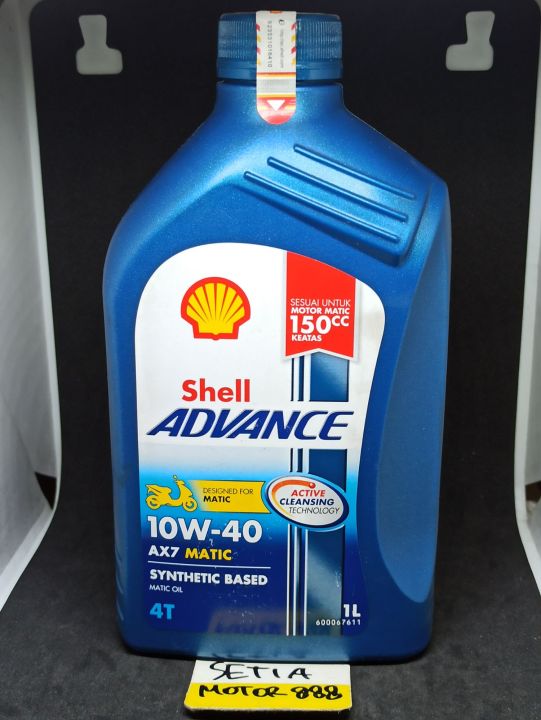 Oli SHELL ADVANCE AX7 MATIC 10W-40 , MANUAL 4T 10W-40 1 LITER (Dijamin Asli 100%) | Lazada Indonesia