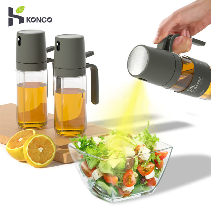 Konco 250ml High borosilicate glass oil sprayer oil storage bottle ...