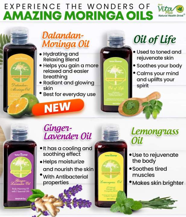 Herbal Blessing Amazing Moringa Oil of life, Lemon Grass, Ginger ...
