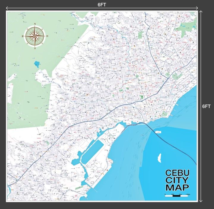 CEBU CITY MAP TARPAULIN PRINT 6X6FT 2024 EDITION | Lazada PH