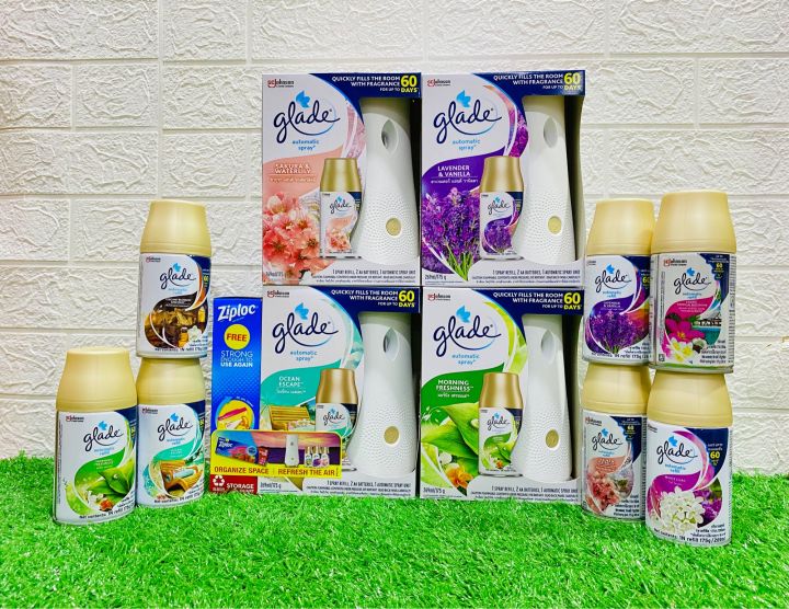 GLADE AUTOMATIC SPRAY SET 269ml/175g [1 SPRAY REFILL, 2 AA BATTERY, 1 ...