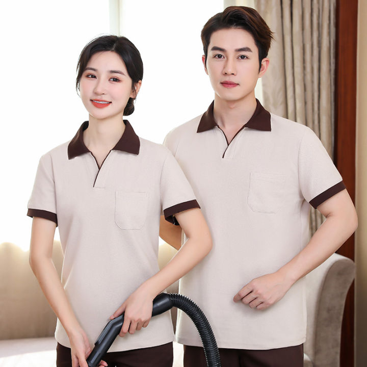 Cleaning Work Clothes Women's Short-Sleeved Summer Breathable Suit ...