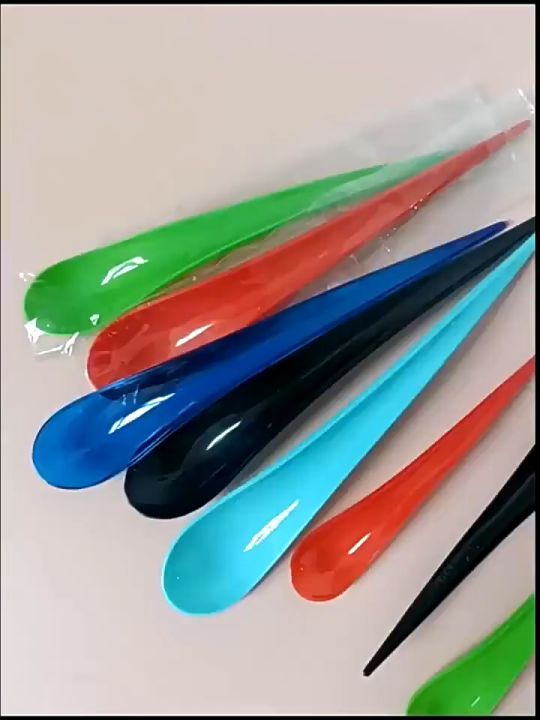 100 Disposable Colorful Plastic Scoops for Ice Cream Sorbet Desserts ...