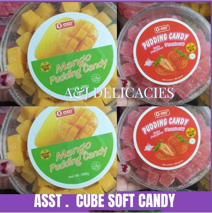 Coco Mango Cube Pudding Sof Candy Strawberry Pudding Soft Candy 368g