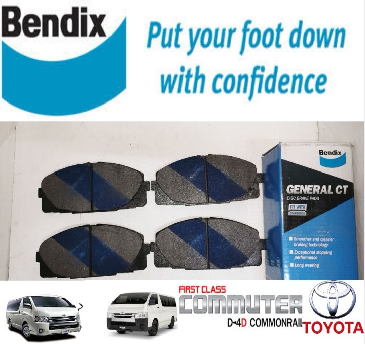 BENDIX BRAKEPAD FOR TOYOTA HI-ACE COMMUTER D4D 2004-2018 | Lazada PH