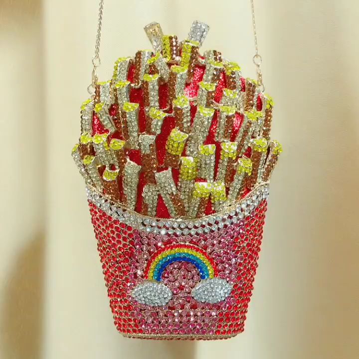👜 Fashion Luxury Crystal handBags Designer Rhinestone Chips Clutch ...