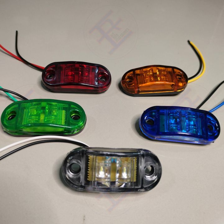 1 Pc - 12/24V LED Oval Side Lights Marker Lights Clearance Side Light ...